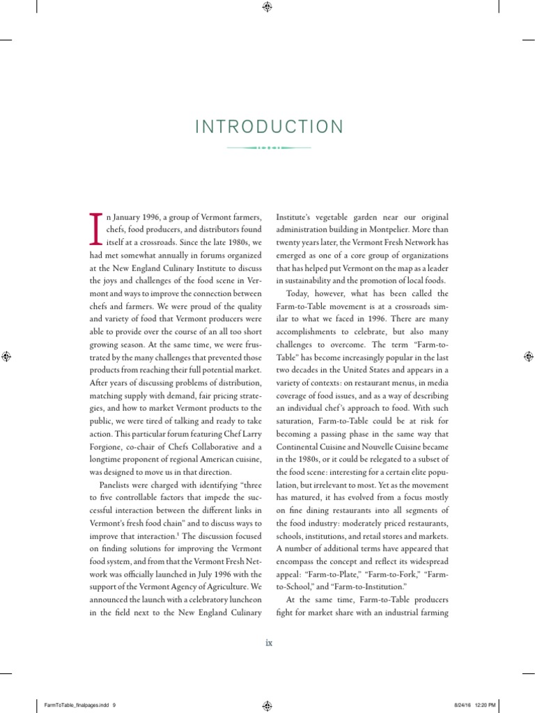 Farm To Table - Introduction | PDF | Food Systems | Intensive Farming