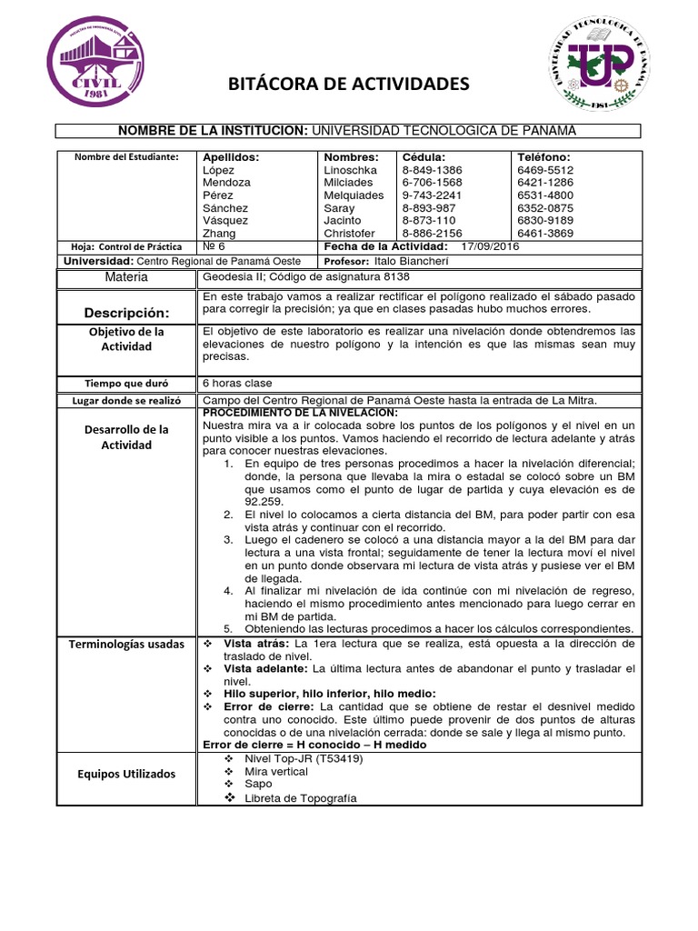 BITACORA #6 | Topografía | Sondeos