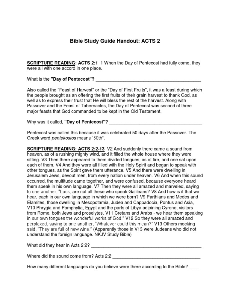 Acts 2 Bible Study | Spiritual Gift | Pentecost