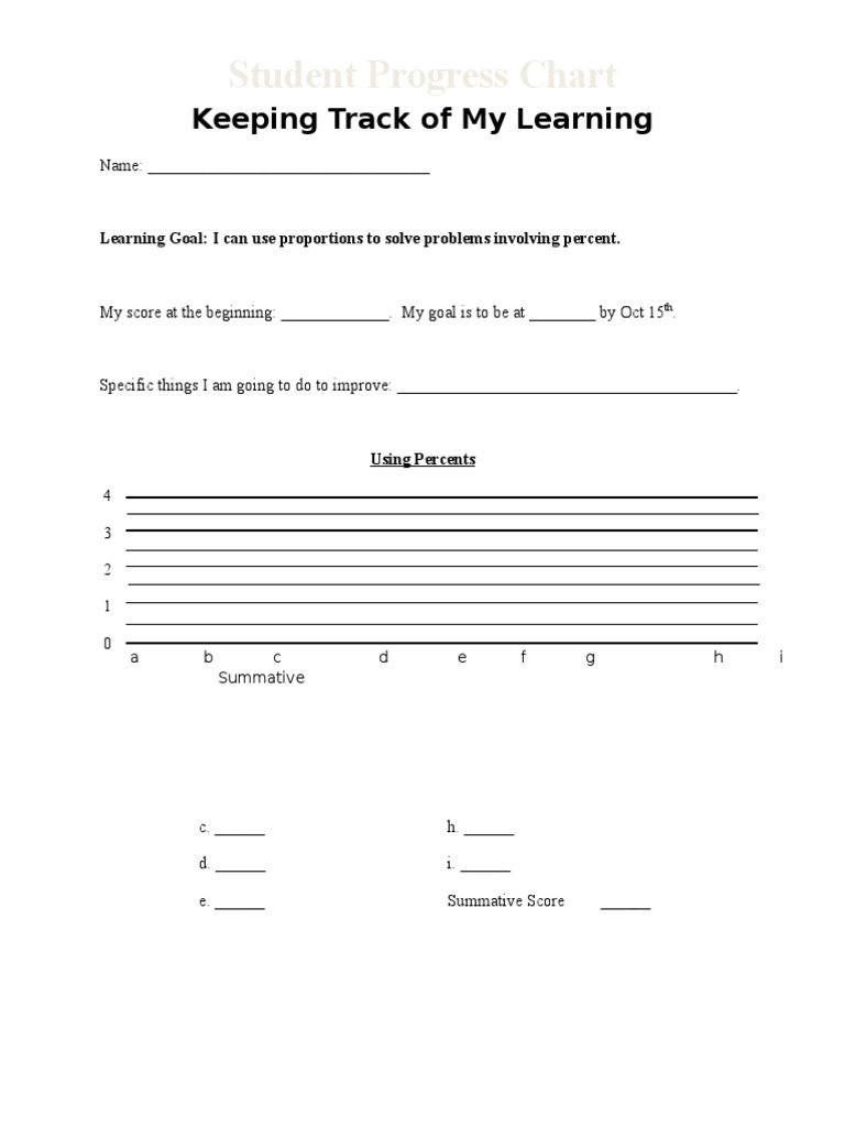 Student Progress Chart: Keeping Track of My Learning | PDF