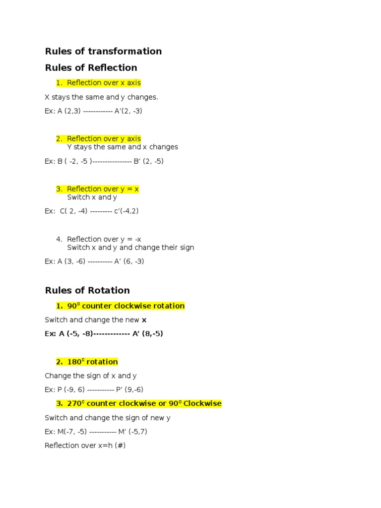 Rules of Transformation | PDF