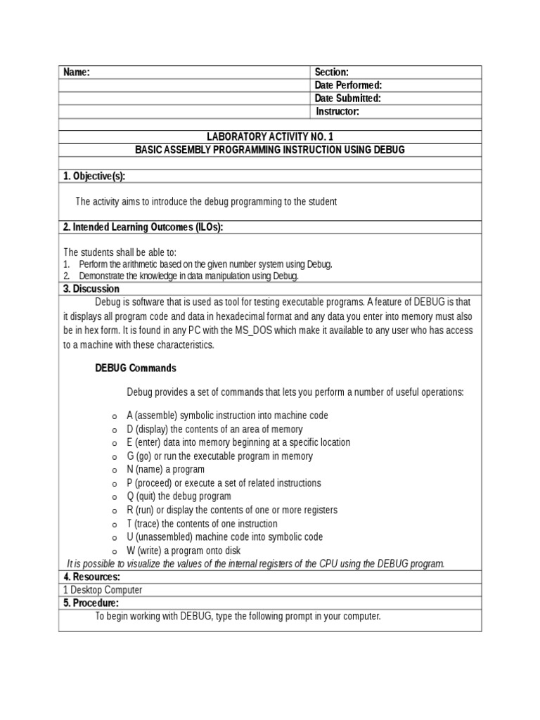 COA ExperimentNo.1 | PDF | Assembly Language | Computer Program