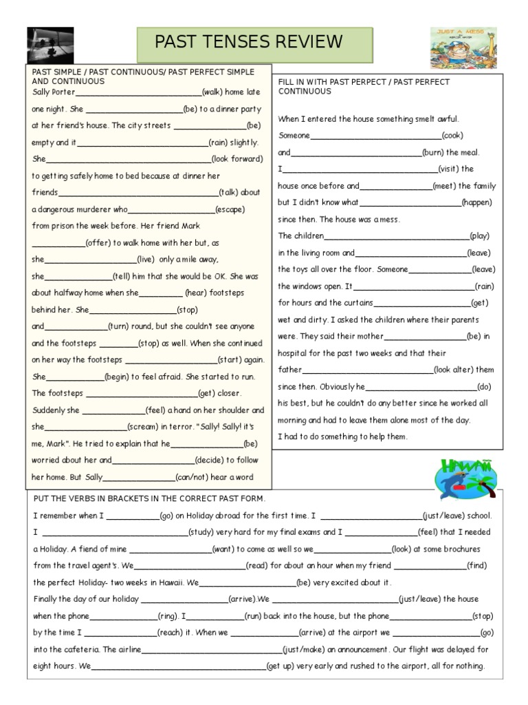 b2 Past Tenses Review | PDF