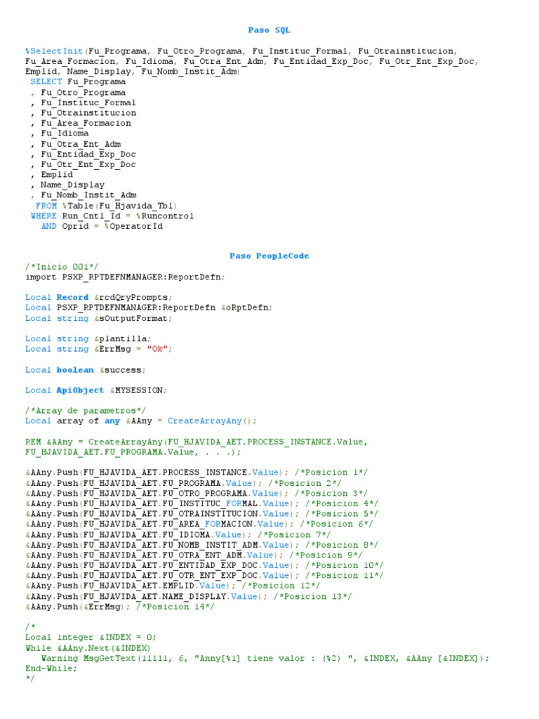 Llamar Procedimiento Almacenado Desde PeopleCode | PDF | Sql | Data Model