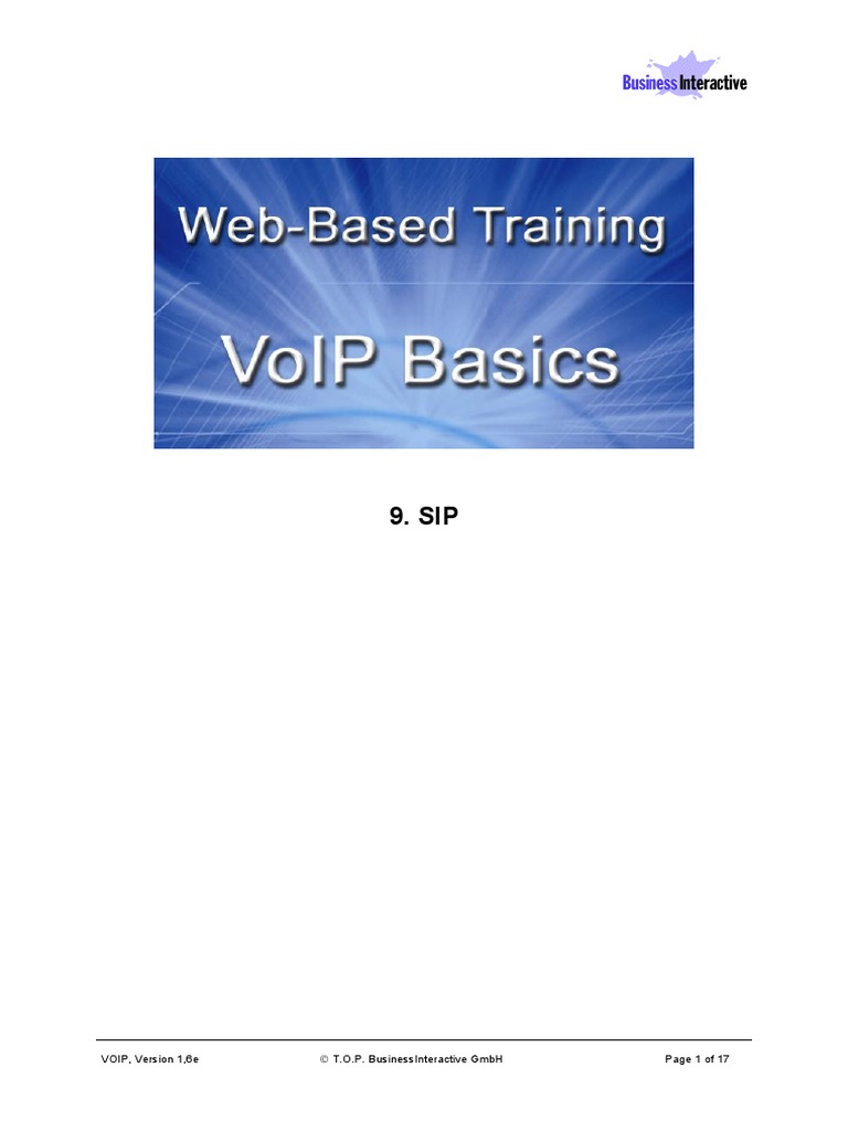 Voip, Version 1,6E T.O.P. Businessinteractive GMBH Page 1 of 17 | PDF | Session Initiation ...