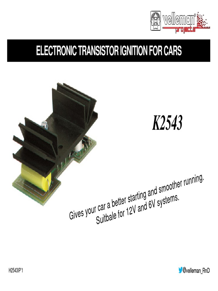 Electronic Transistor Ignition For Cars Kit Manual PDF | PDF | Ignition ...