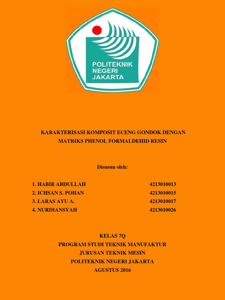 Karakterisasi Komposit Eceng Gondok Dengan Matriks Phenol Formaldehid ...