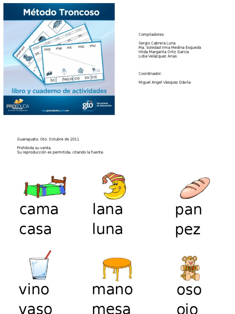 Parte2 Cuaderno de Actividades para Lecto-Escritura Metodo Troncoso ...