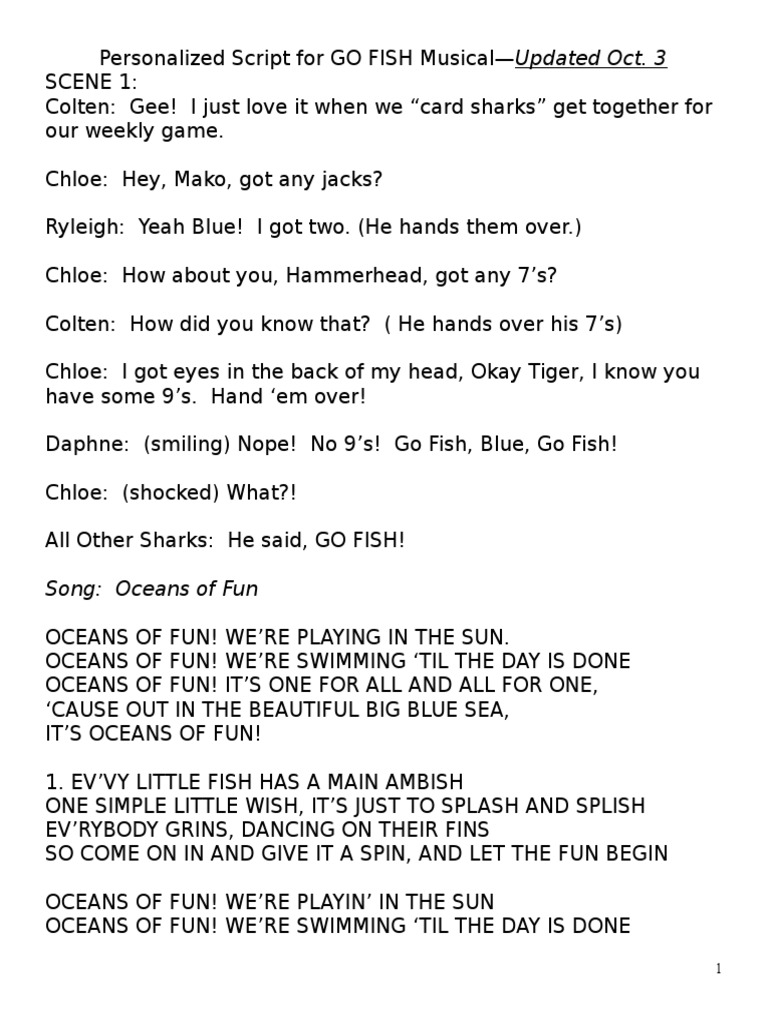 Go Fish Musical | PDF | Sharks | Fish