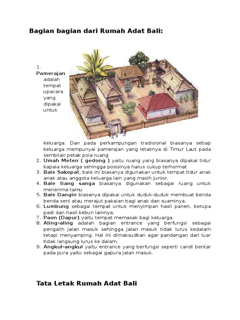 Bagian Bagian Dari Rumah Adat Bali | PDF | Agama & Spiritualitas