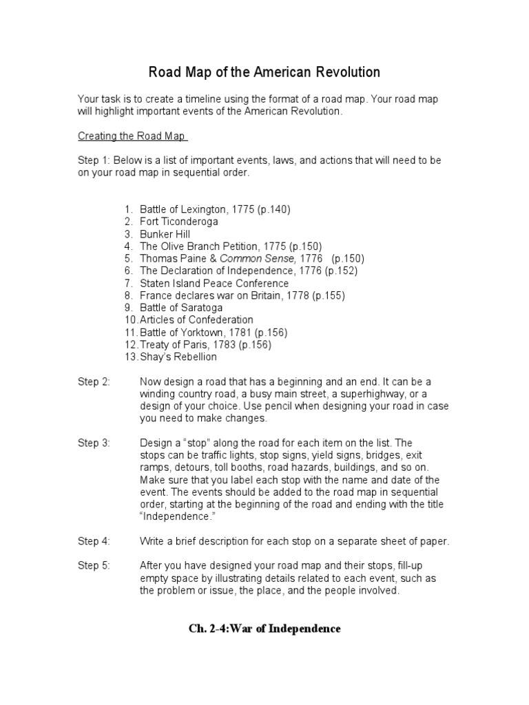 Road Map of The American Revolution | PDF | Politics