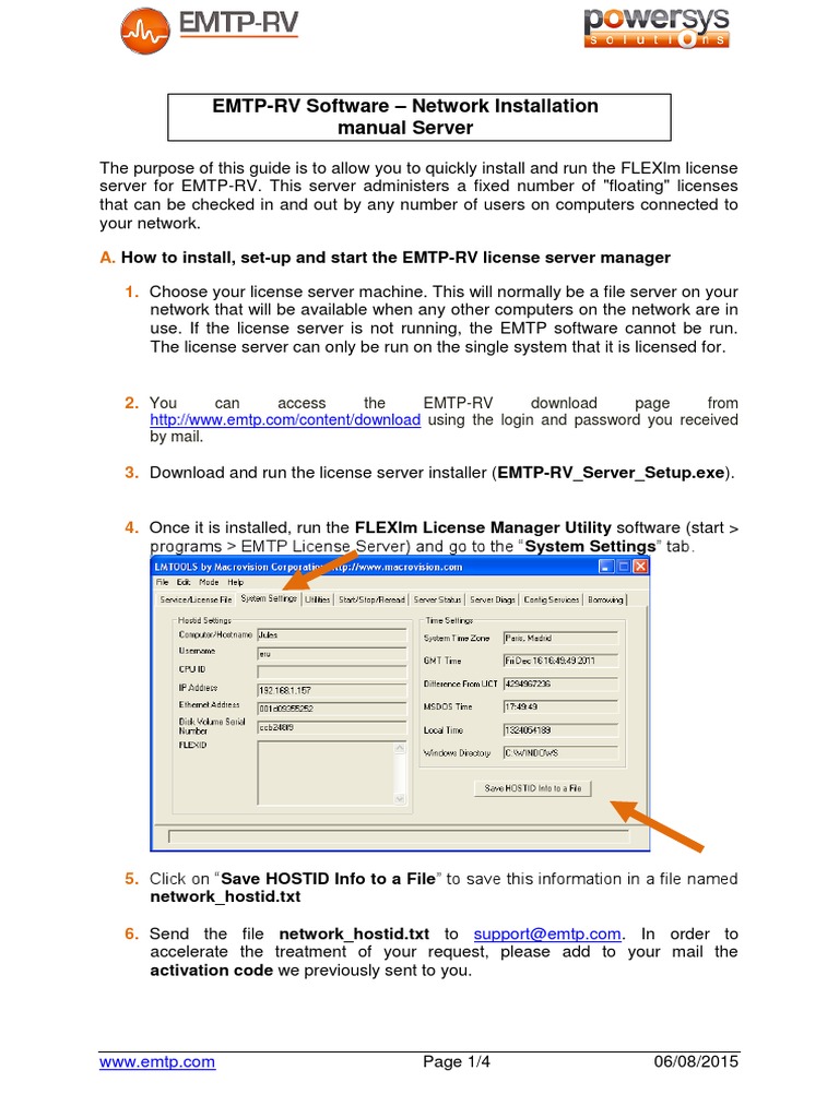 EMTP-RV Software Network Install | PDF | Installation (Computer ...