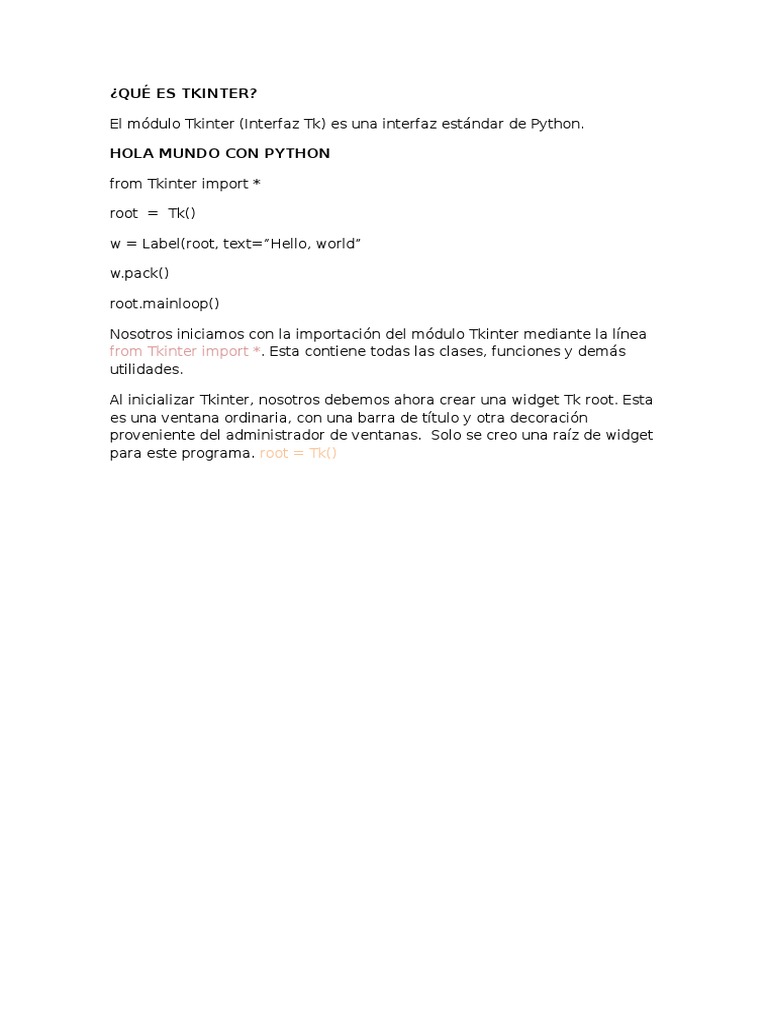Qué Es Tkinter | PDF