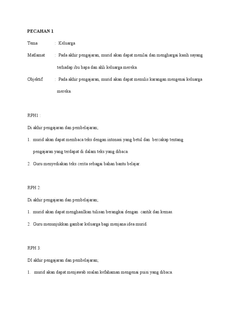 Contoh RPH Upsi | PDF