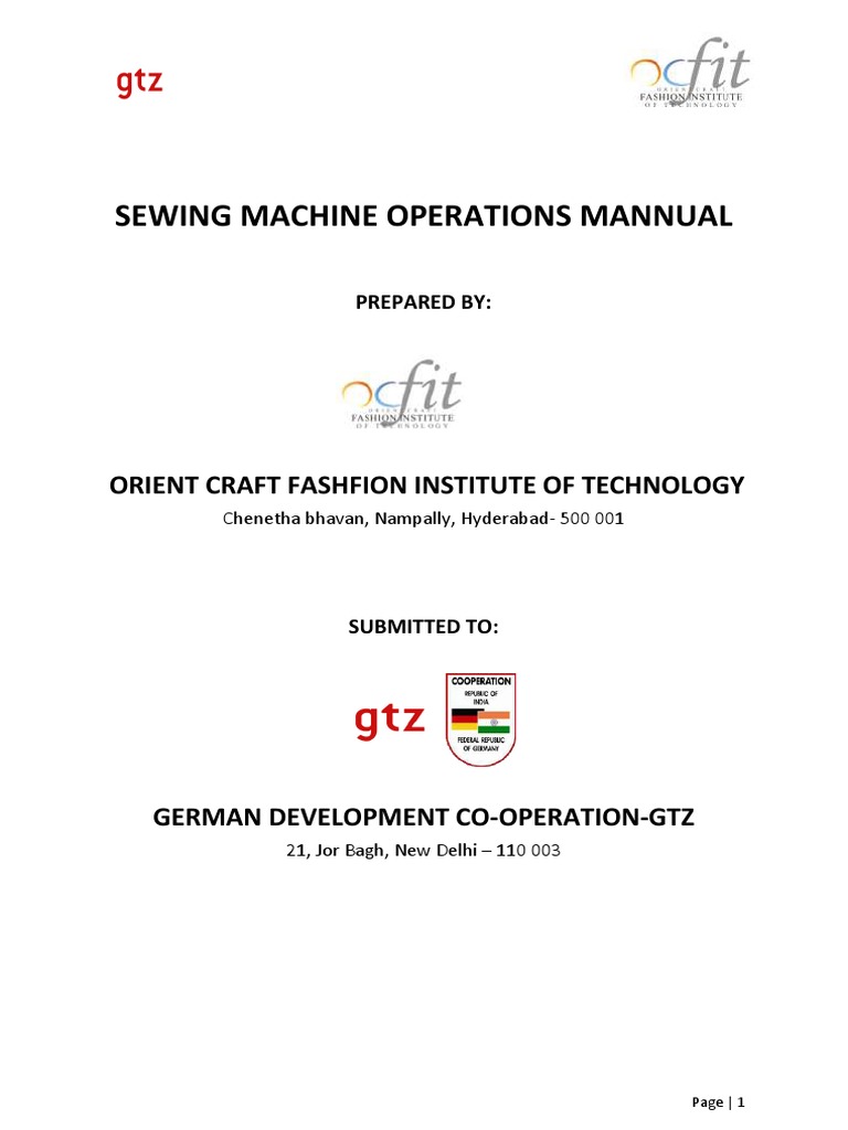 Sewing Machine Operations Mannual | PDF | Sewing Machine | Seam (Sewing)
