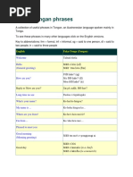 Tongan Phrases and Slang Guide | PDF | Polynesia | Symbols