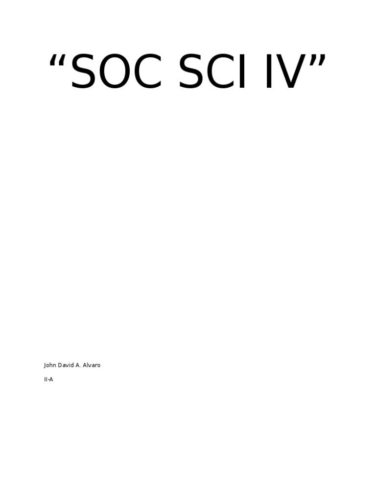 "Soc Sci Iv": John David A. Alvaro Ii-A | PDF
