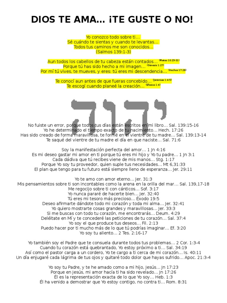 El Amor Incondicional de Dios | PDF | Contenido bíblico | Creencia ...