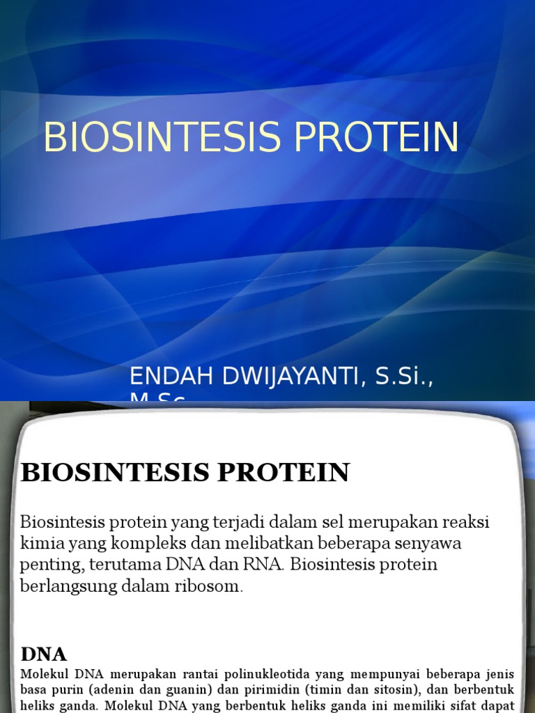 Biokimia Biosintesis Protein | PDF