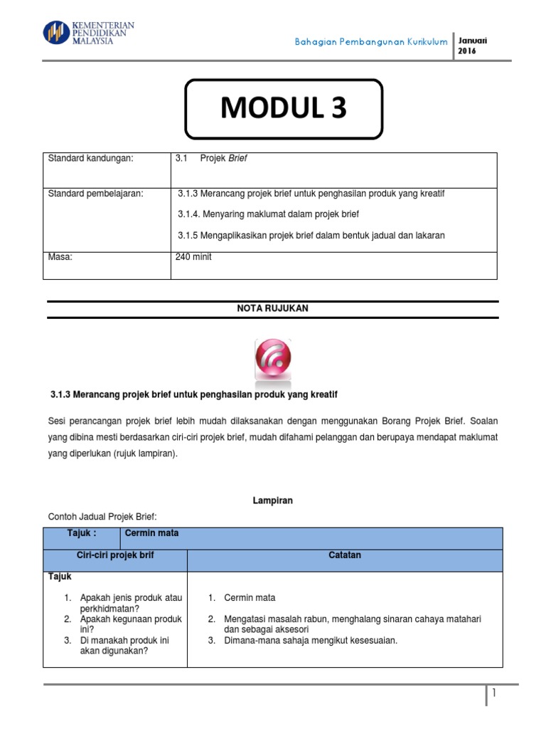5 Borang Projek Brief