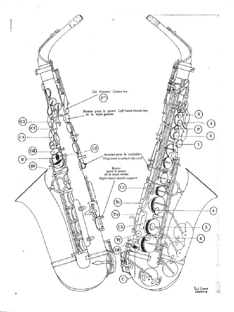 Saxophone Key Diagram | PDF