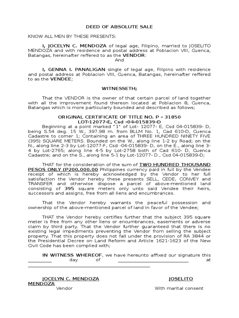 Affidavit of Adjudication | PDF | Deed | Power Of Attorney