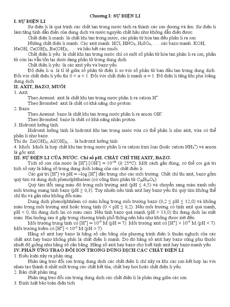 Bai Tap Su Dien Li Hoa 11 | PDF