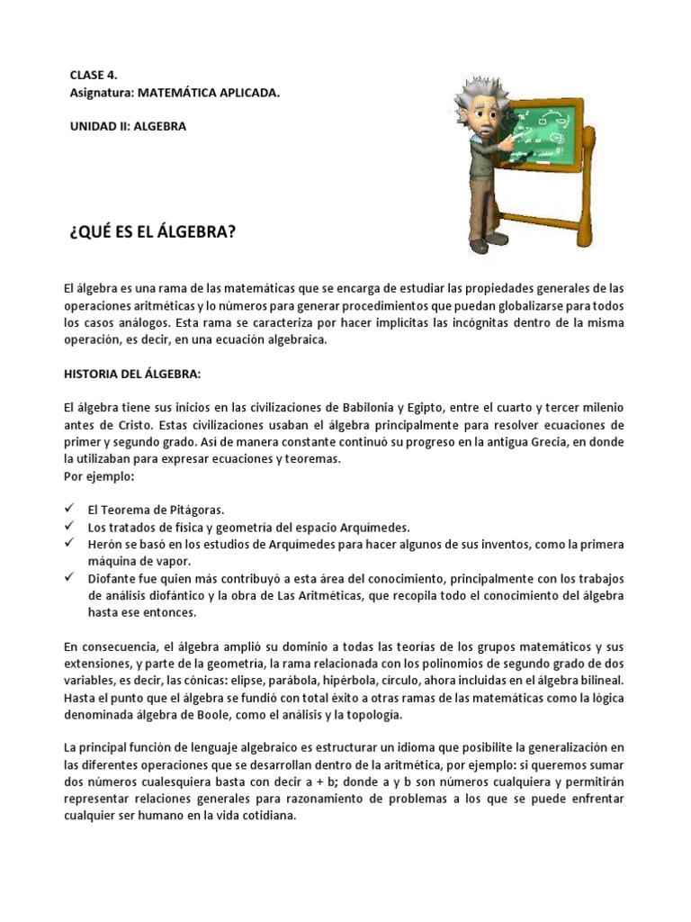 Clase 4 Introducción Al Algebra | PDF | Álgebra | División (Matemáticas)