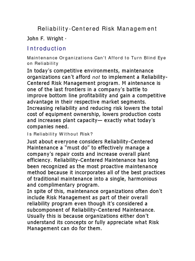 ArticuloRisk Reliability | PDF | Reliability Engineering | Risk