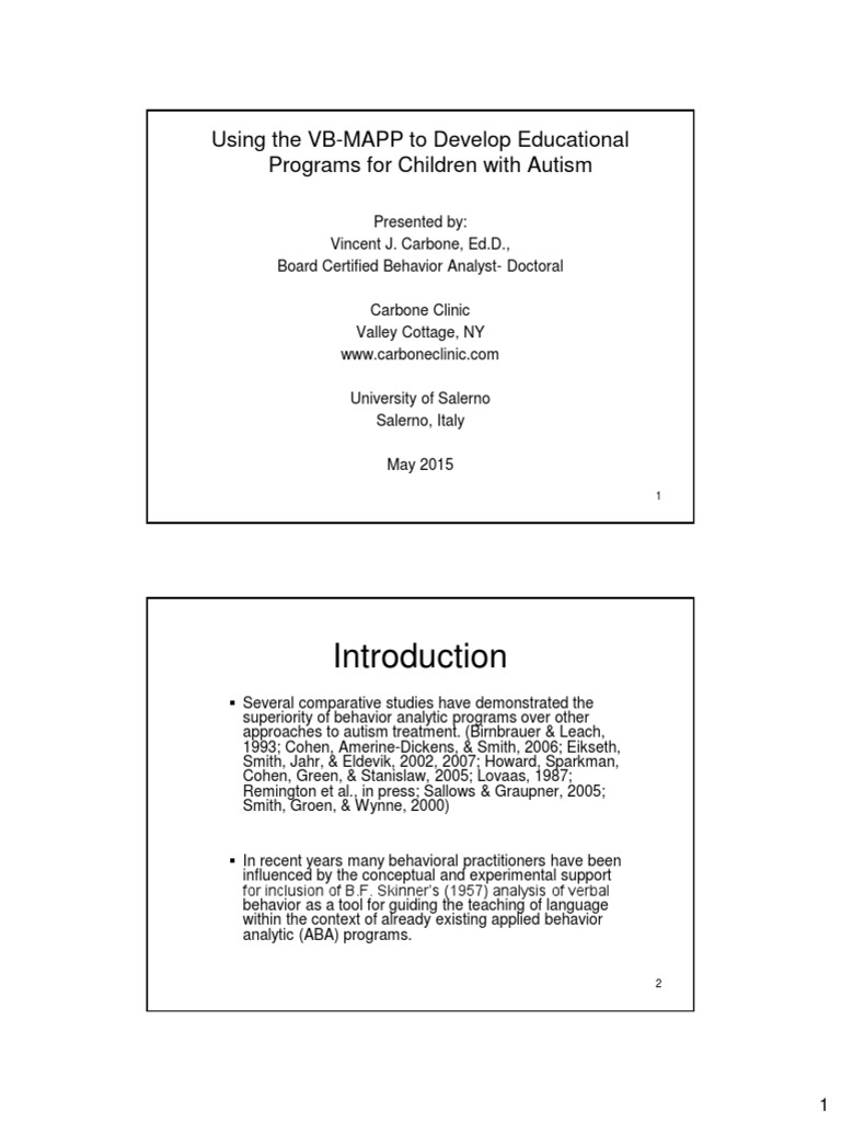 VB-MAPP: Assessing Language Skills | PDF | Individualized Education ...