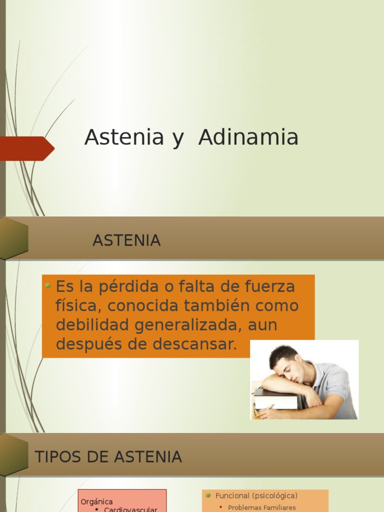 Astenia y Adinamia: Definición y Diferencias | PDF | Debilidad ...