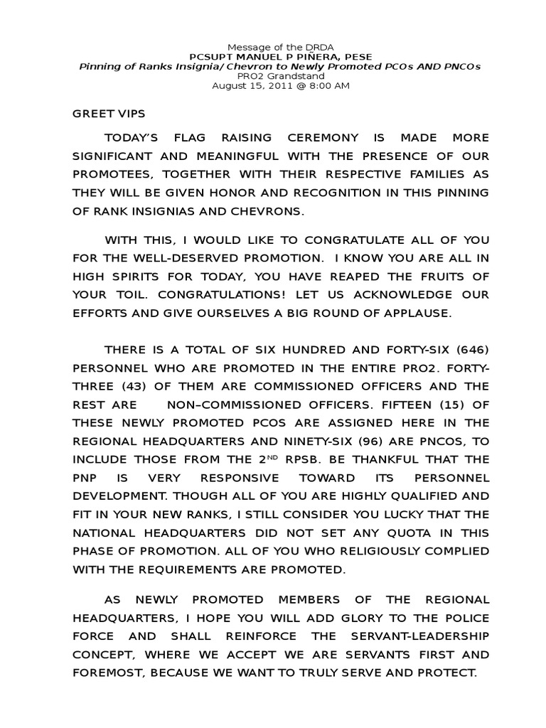 Pinning of Ranks Insignia and Chevrons Ceremony: A Celebration of ...