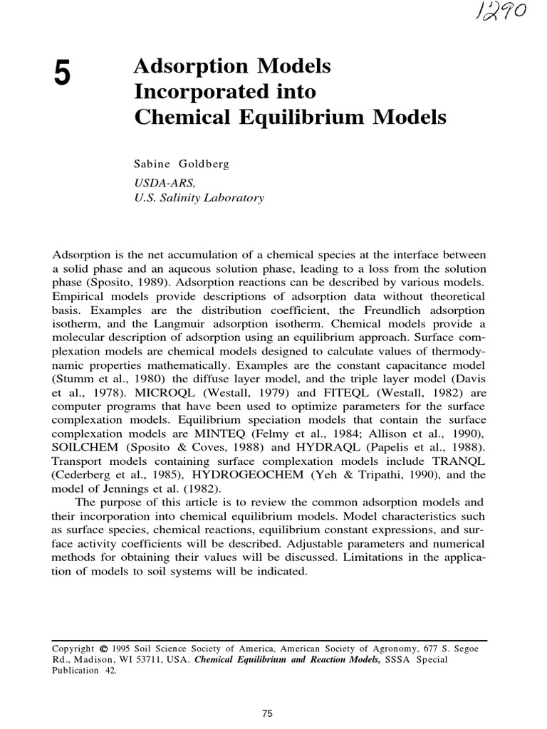 Adsorption Models | PDF