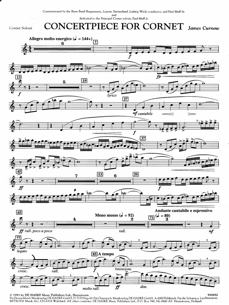 Concertpiece For Cornet Cornet Soloist | PDF