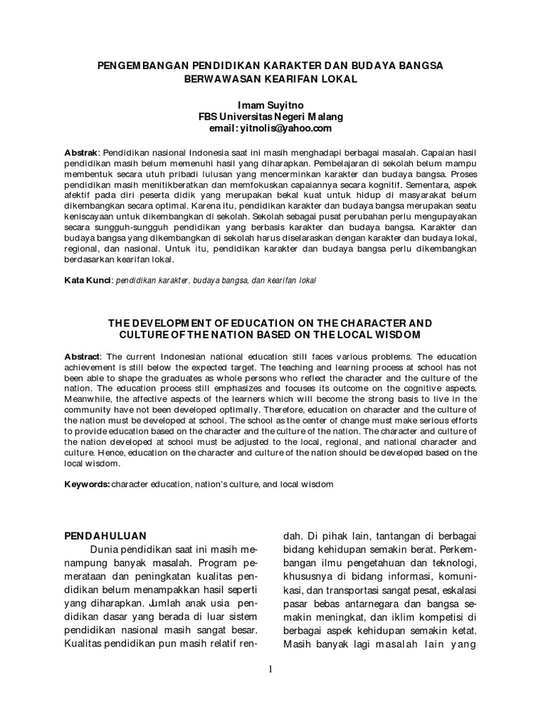 Jurnal Pendidikan Karakter | PDF