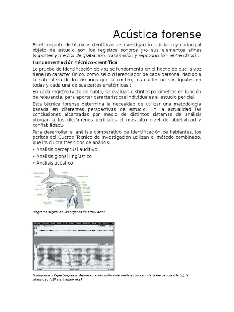 Acústica Forense | PDF | Testigo experto | Policía