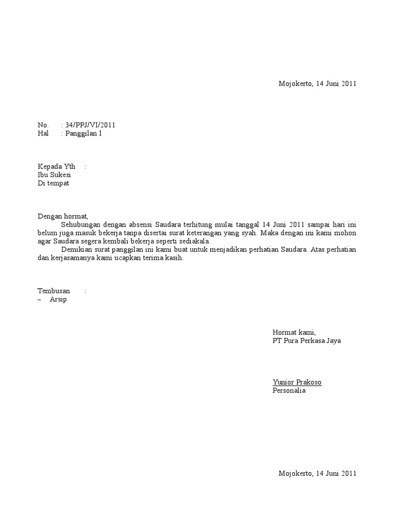 Dokumen - Tips Form Surat Panggilan | PDF