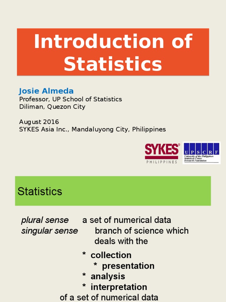 1 Introduction To Statistics | PDF | Statistical Inference | Statistic