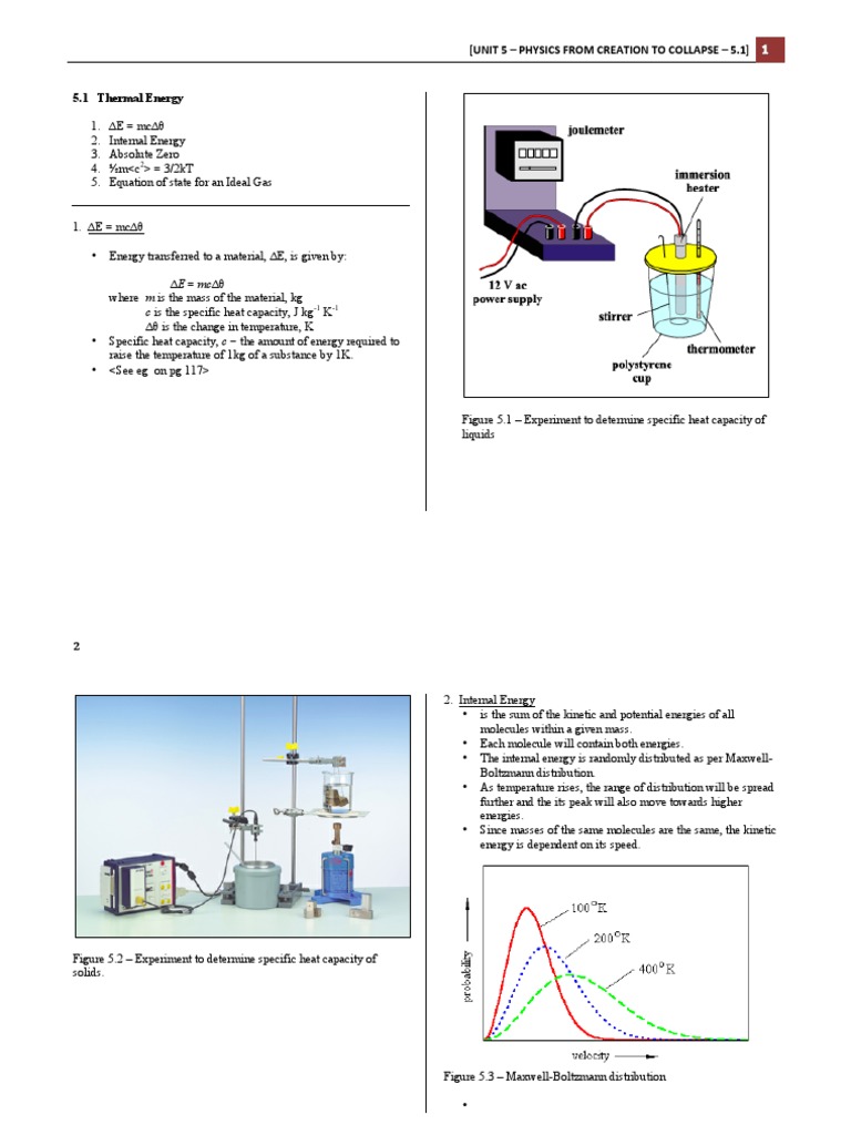 Thermal Energy and Ideal Gas Laws | PDF | Science & Mathematics