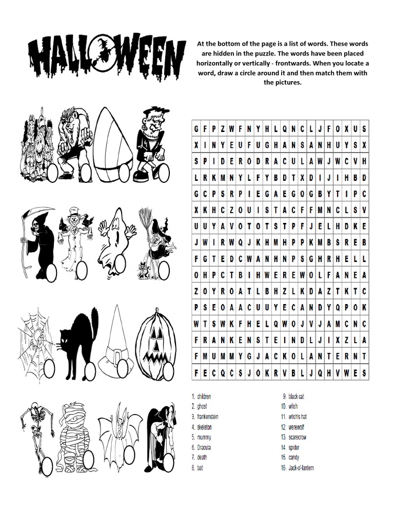 Halloween Wordsearch 2013 PDF | PDF | Language Arts & Discipline | Self ...