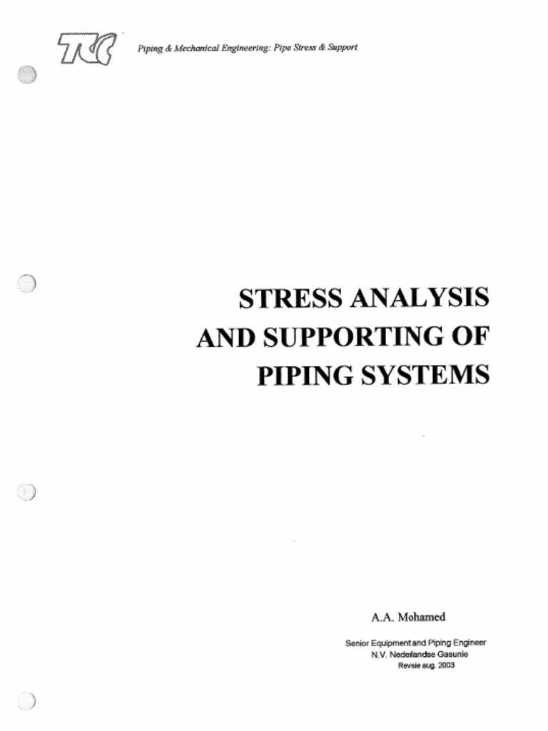 Stress Analysis and Supporting of Piping Systems | PDF