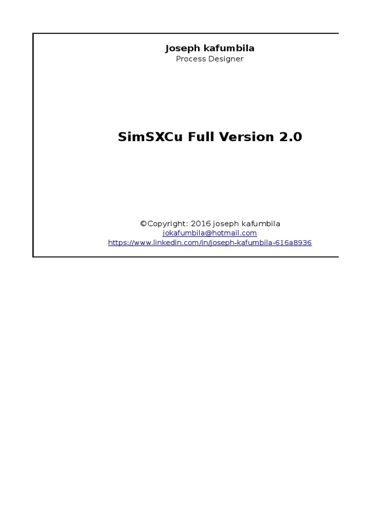 SimSXCu Full Version 2.0 | PDF | Microsoft Excel | Simulation
