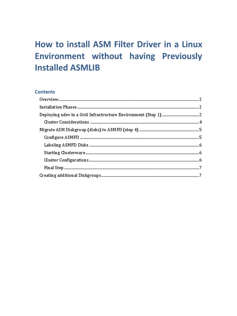 How To Install ASM Filter Driver in A Linux System Without Previously ...