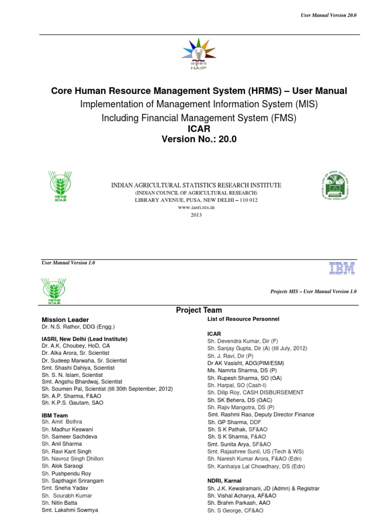 Core Human Resource Management System (HRMS) - User Manual | PDF