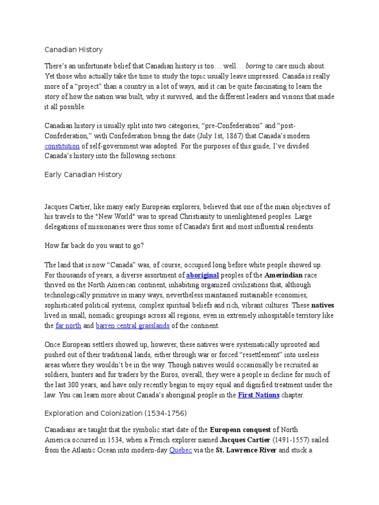 History of Canada | PDF | Canada | Dominion