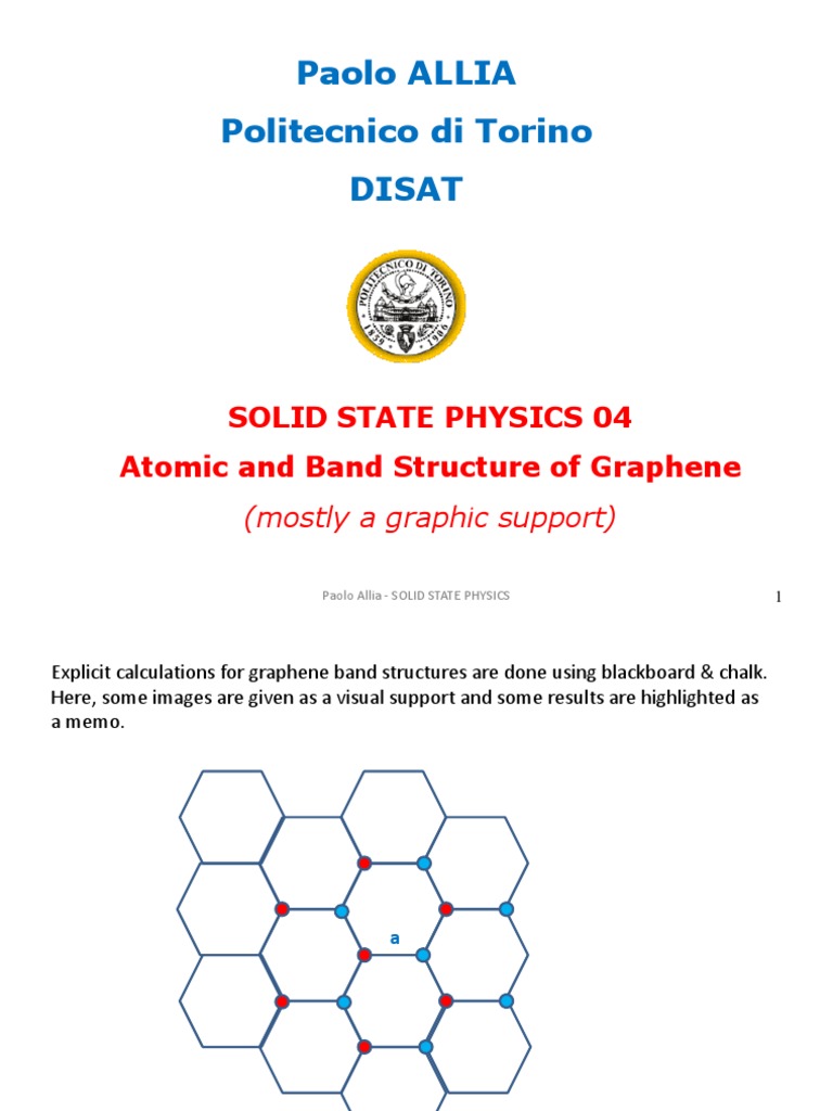 Solid State Physics - 04 Graphene | PDF | Graphene | Electrical ...