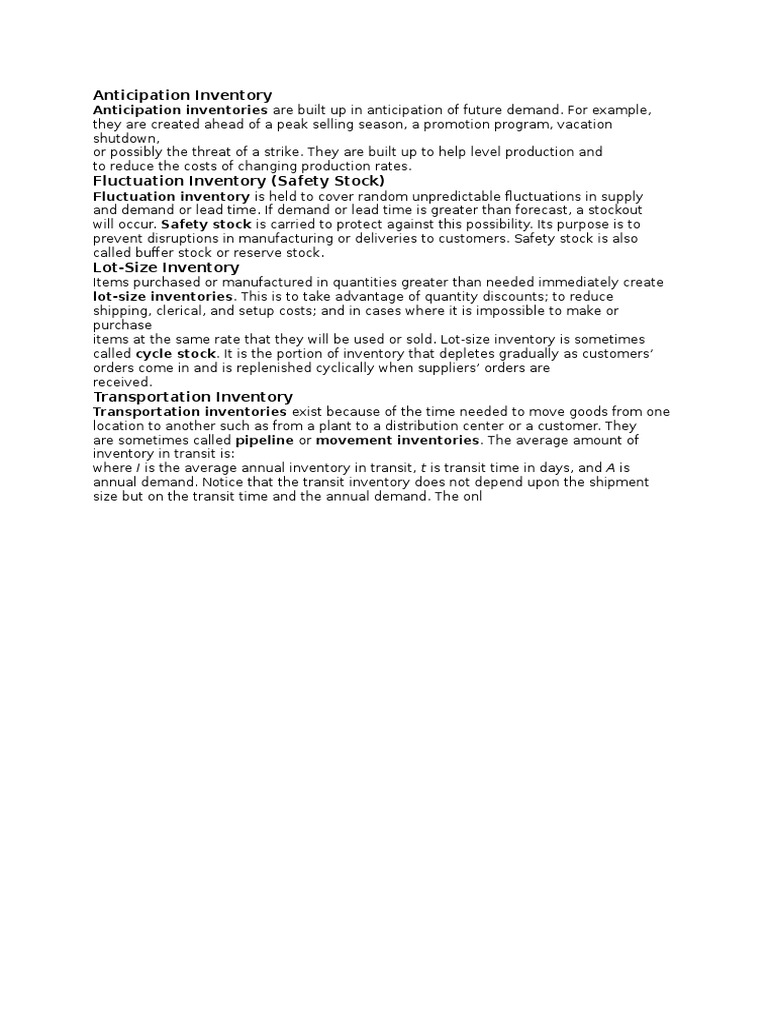 Anticipation Inventory | PDF | Inventory | Business Process Management