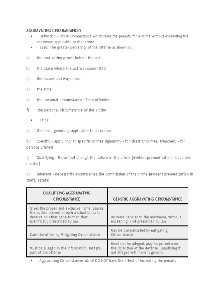 Aggravating Circumstances | Murder | Conspiracy (Criminal)