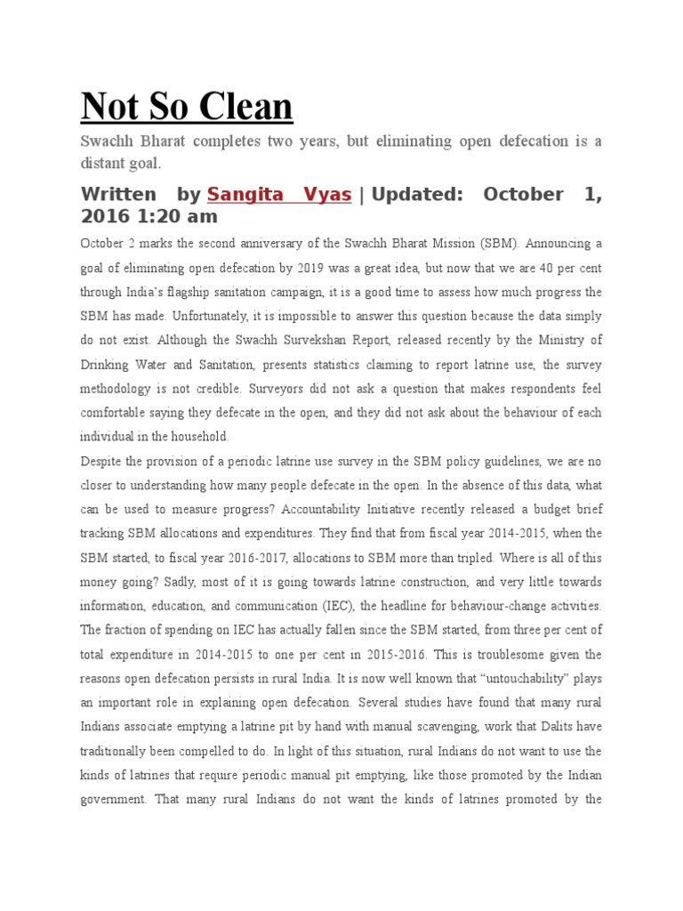 Not So Clean | PDF | Hygiene | Business