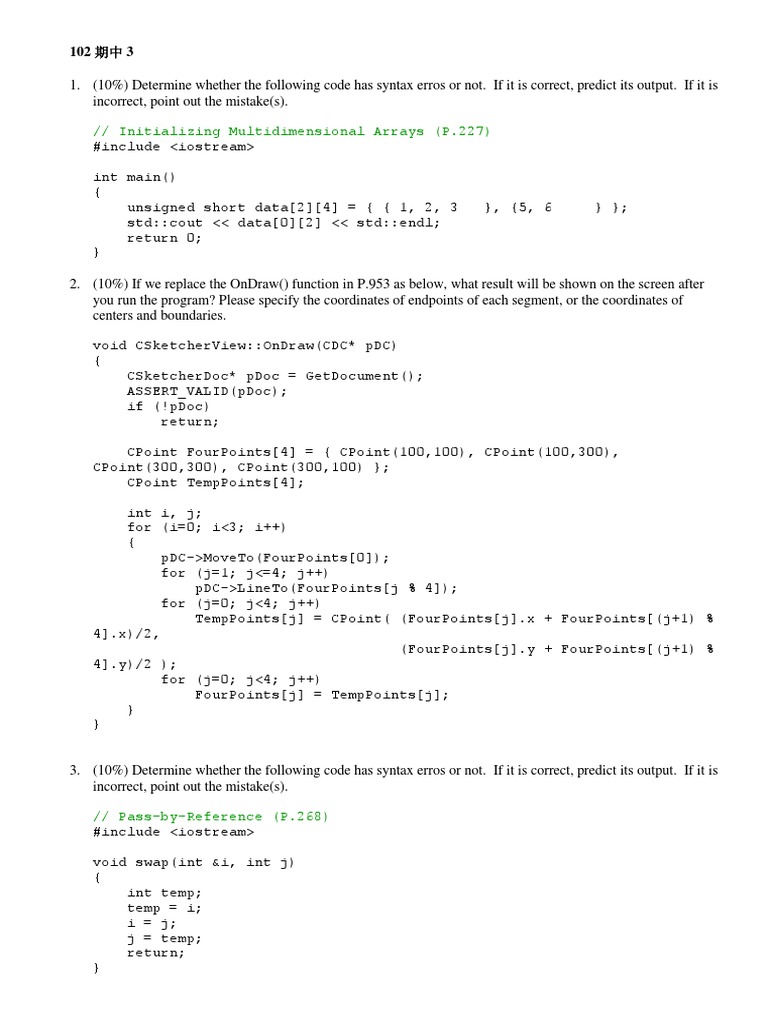 Initializing Multidimensional Arrays (P.227) | PDF | Notation ...